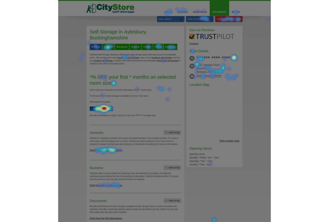 Citystore Self Storage lead generation | WordPress Agency