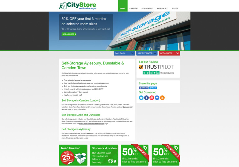 Citystore Self Storage lead generation | WordPress Agency